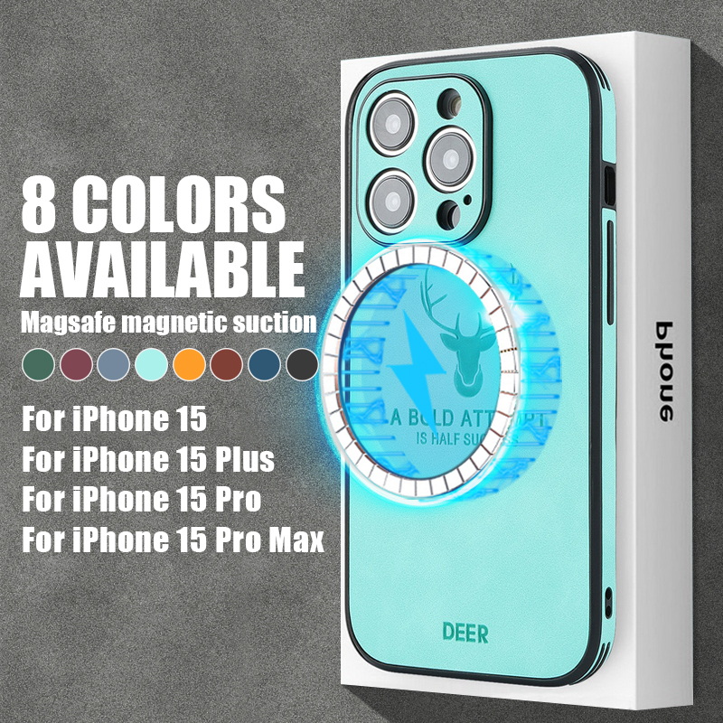 Deer Slim phone Case Leather phone Case For Apple iPhone 15 16 Pro Max ...