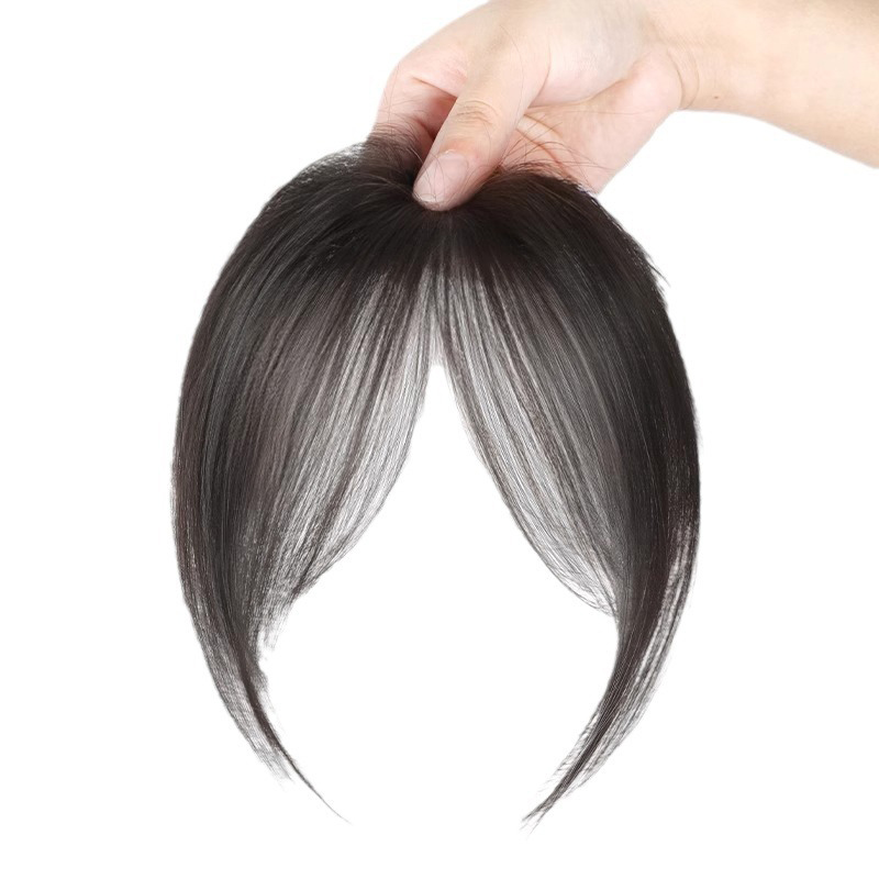 Middle Part Fake Bangs Fringe Synthetic Topper Hairpiece Clip-In Bang ...