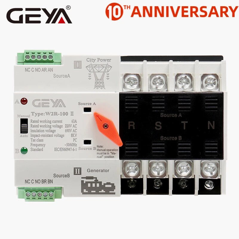 Geya W2r Mini Ats 4p Automatic Transfer Switch Controller Electrical ...