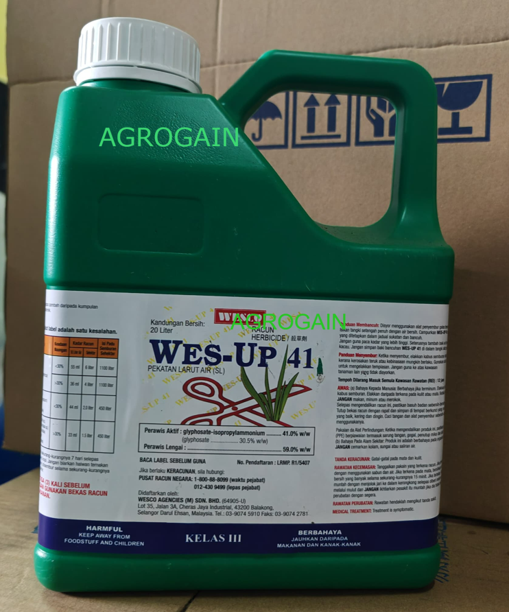 WES UP 4L 41% GLYPHOSATE Weed Killer Racun Rumput Rumpai Herbicide 杀草剂 ...