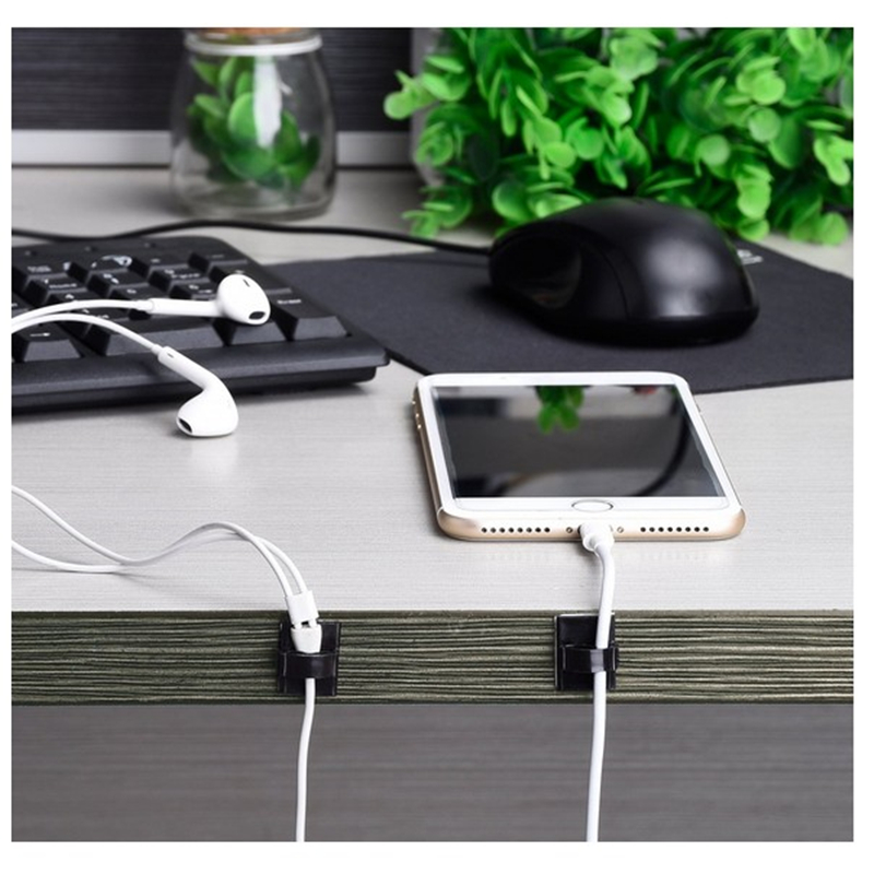20pcs Self-Adhesive Cable Clips Desk Wire Holder Cable Management Clamp ...