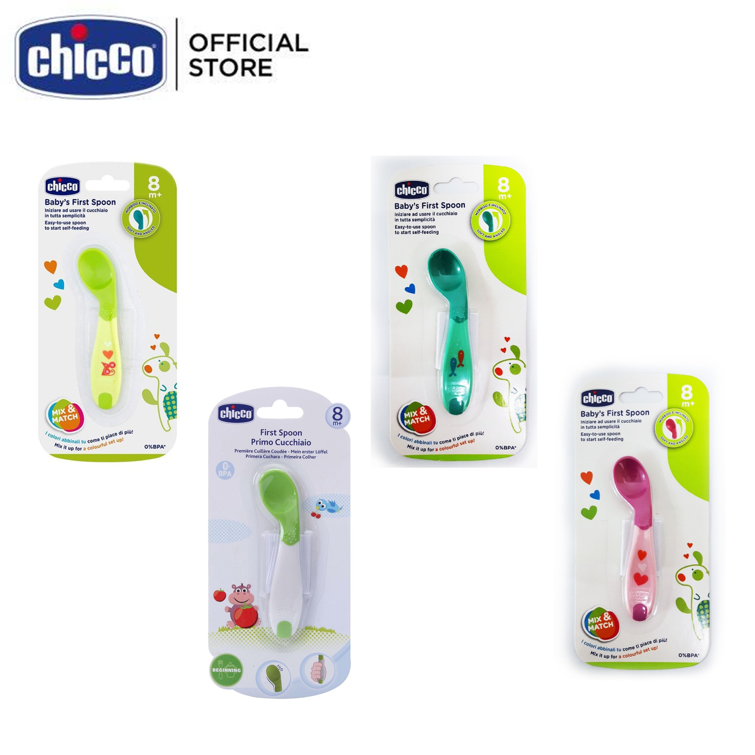 [7.7][คูปองสูงสุด 2,500.-]Chicco First Spoon 8M+ ช้อนทานข้าวสำหรับเด็ก ...