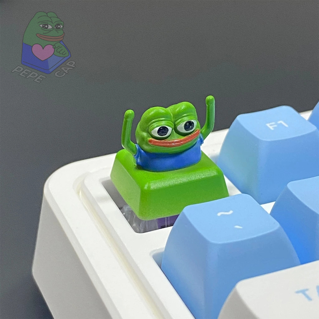 Keycap Ếch Pepe hooray - Happy Pepe frog - Ết pepe vui vẽ - Nút bàn ...