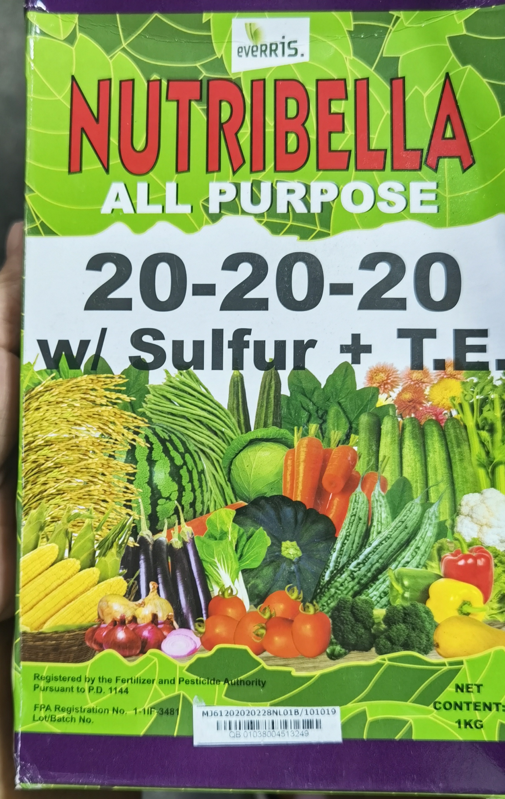 NUTRIBELLA (ALL PURPOSE) 20-20-20 WITH SULFUR and TRACE ELEMENTS ...