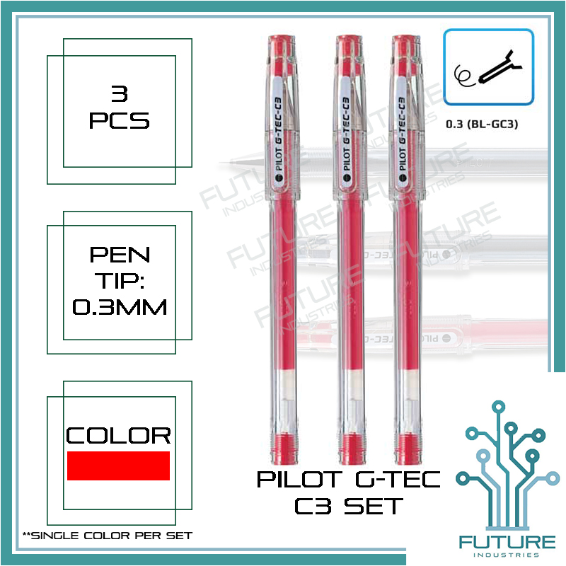 Ballpen PILOT Brand Gtec G-tec Gtech C3 0.3mm Point (3) Pcs Per Pack ...
