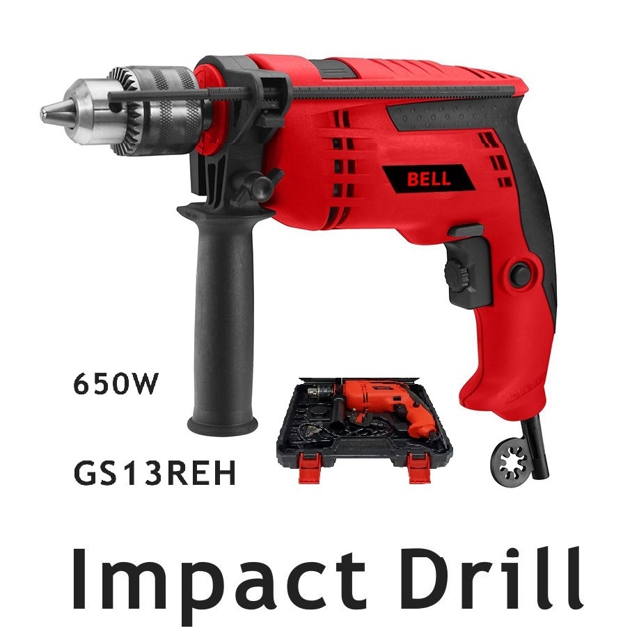 Bell Electric Impact Drill 650W Steel/Concrete/Wood GS13REH Red Hand ...