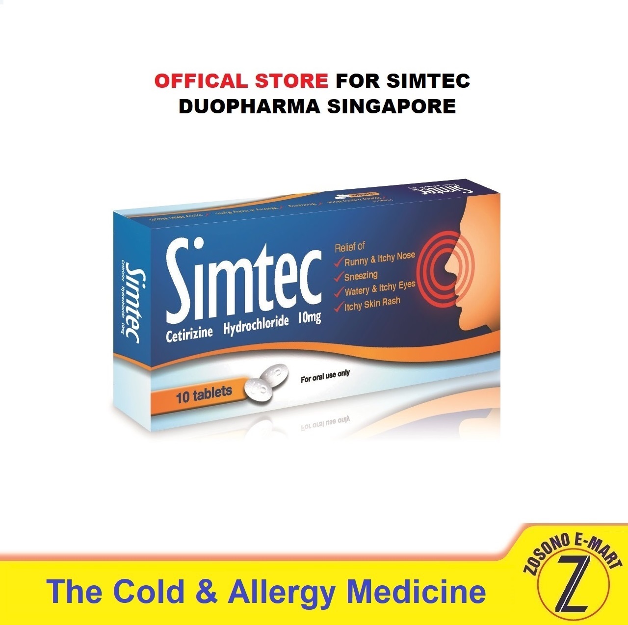 Simtec 10mg 10s [Cold Relief / Allergy Relief / Running Nose / Itchy ...