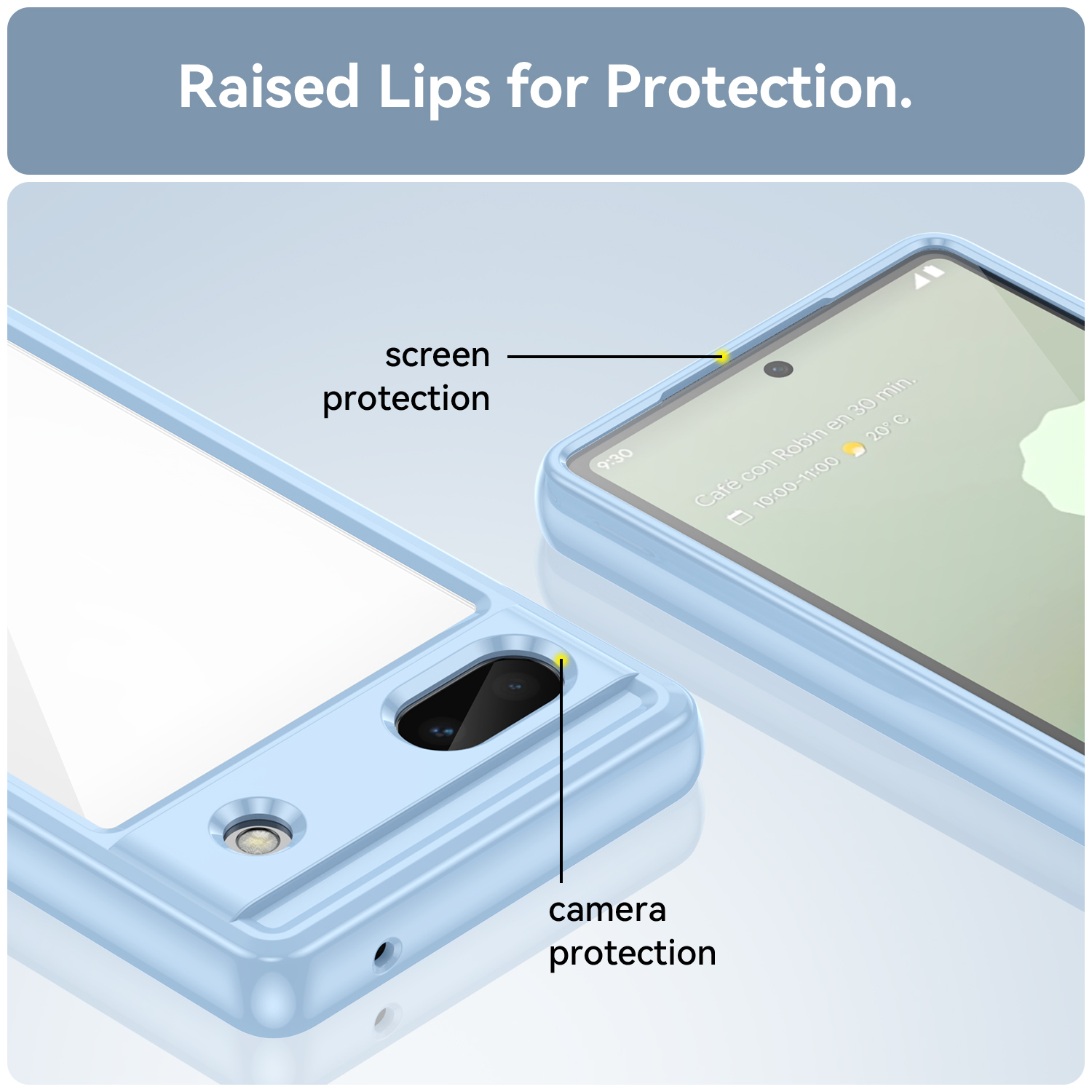 Google Pixel 7A Case, Clear Designed Shockproof Phone Case, Bumper ...