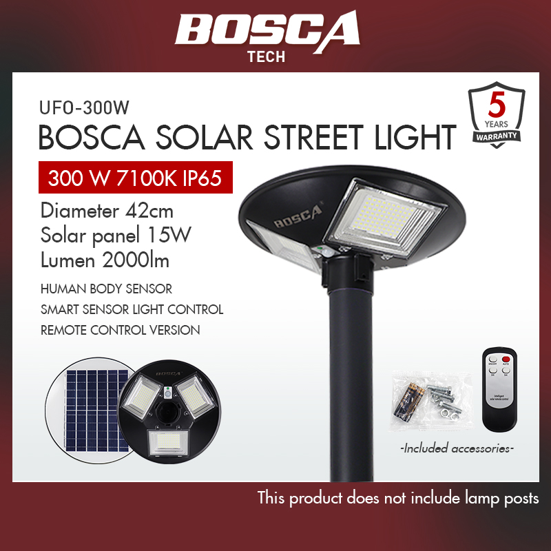 BOSCA UFO solar street light 5 Years Warranty 300w 500w 800w 1000w with ...