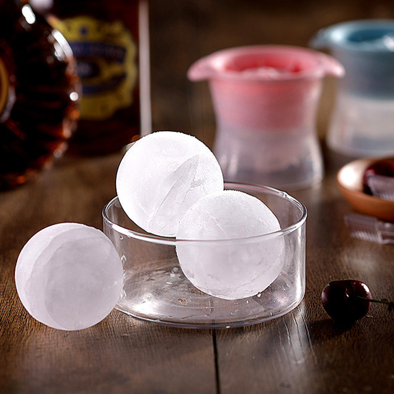 Silicone Sphere Ice Cube Mold Kitchen Melting DIY Ice Ball Round Making ...