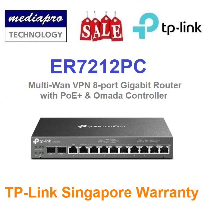TP-LINK ER7212PC Multi-WAN VPN Router with PoE+ & ODAMA Controller ...
