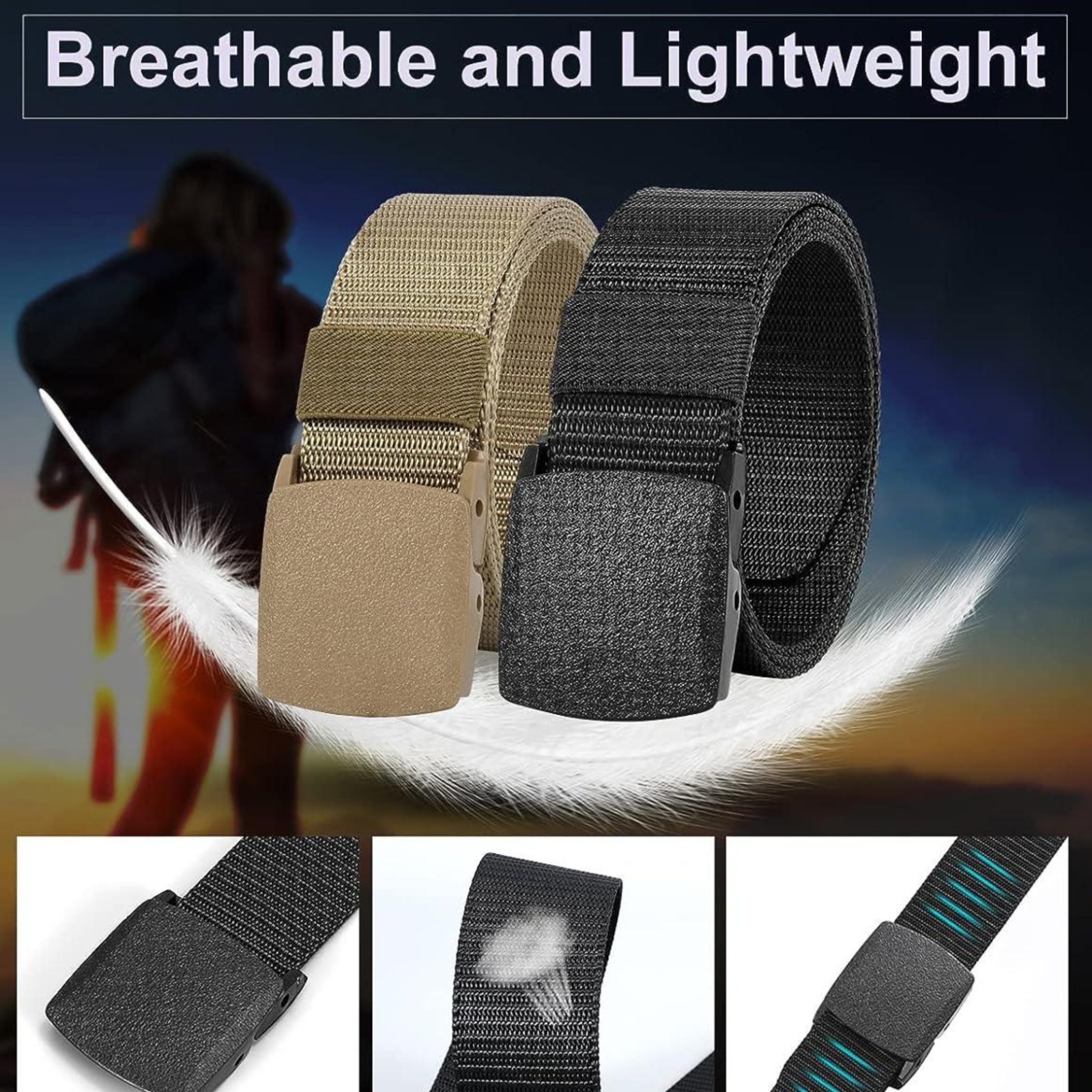 Automatic Buckle Light Comfortable Non-metal Miltary Nylon Belt Outdoor ...