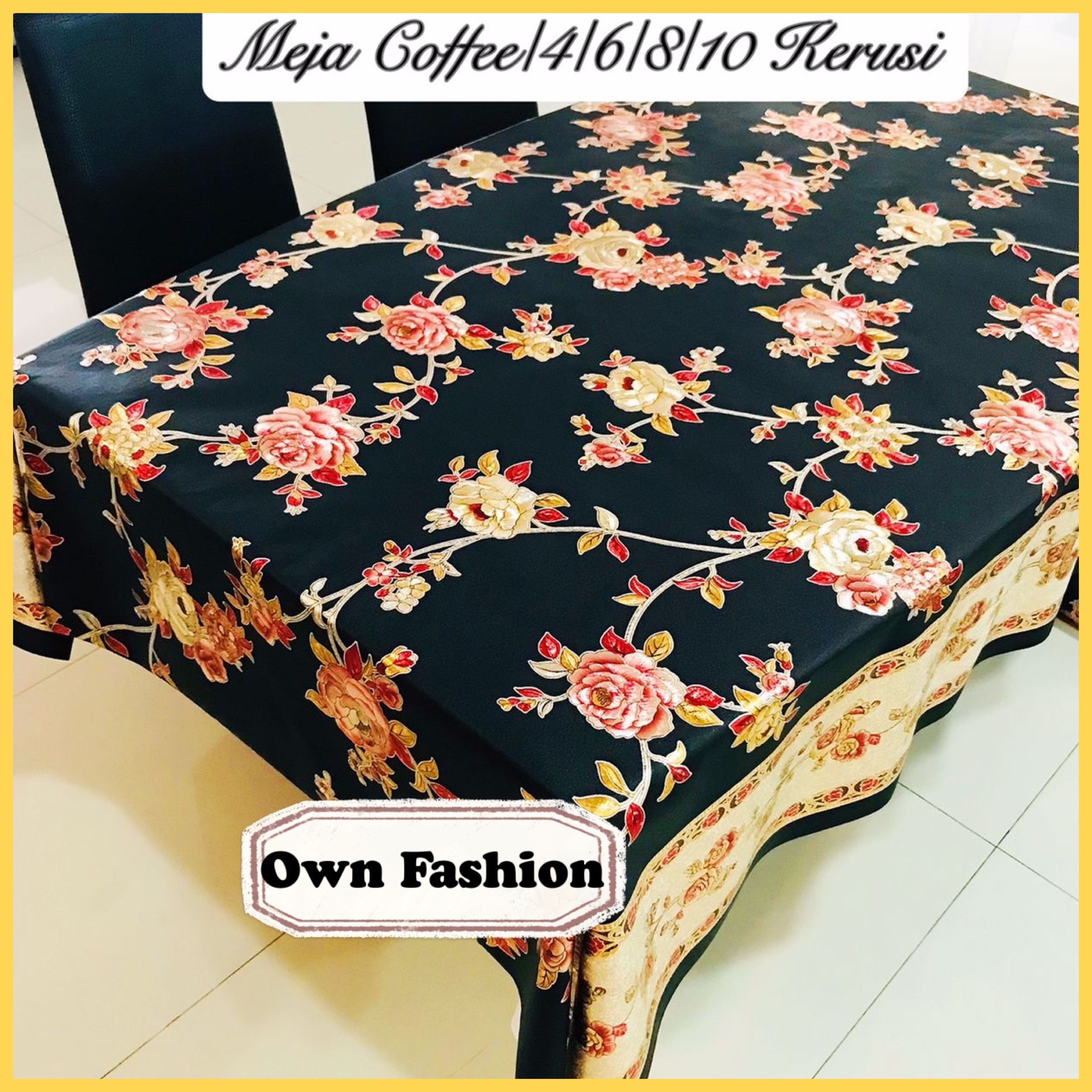 Lapik Meja Korea 3D Bunga Alas Meja Waterproof ( Meja coffee /4/6/8/10 ...