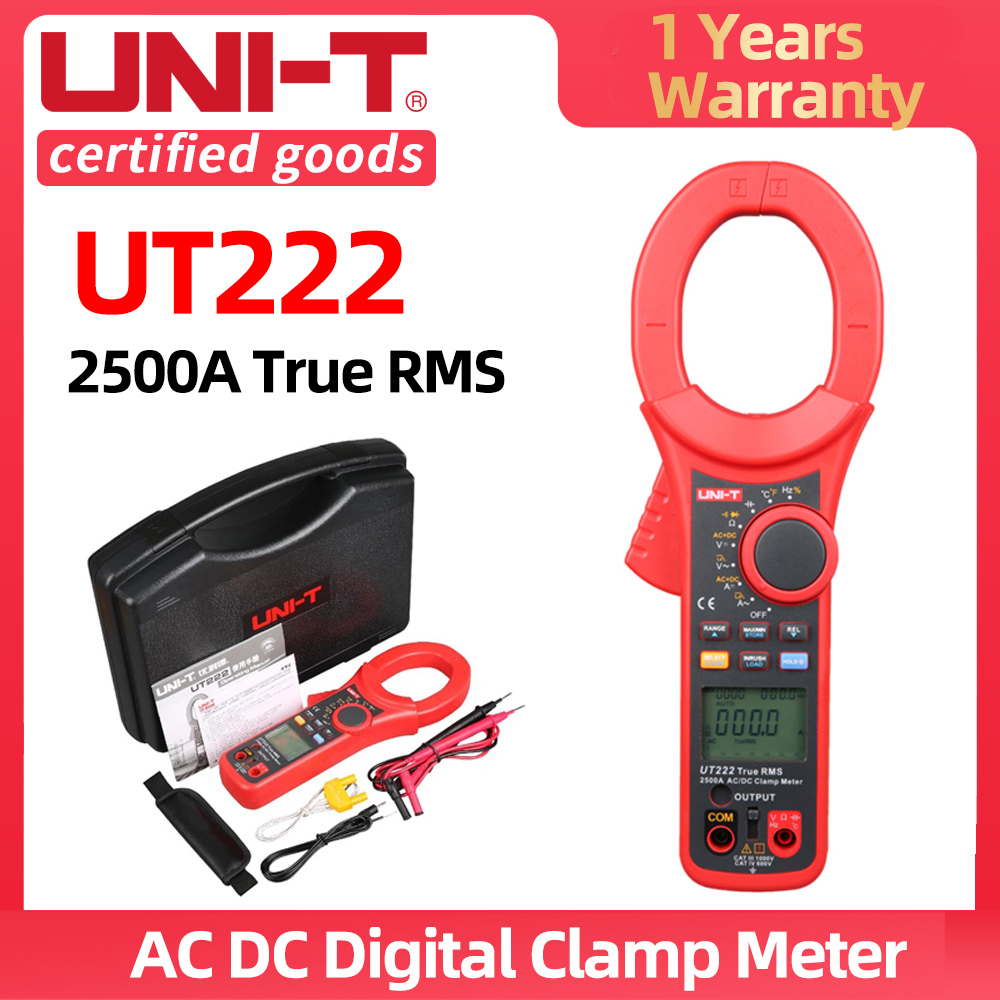 UNI-T True RMS Digital Clamp Meter UT220 UT221 UT222 2500A Auto ข้อมูลดิจิตอล De Metros กระแสไฟ ...