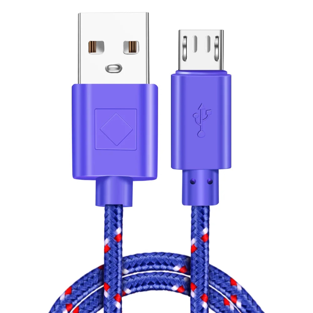 Micro USB Cable 1m 2m 3m Nylon Braided Data Sync USB Charger Cable For ...