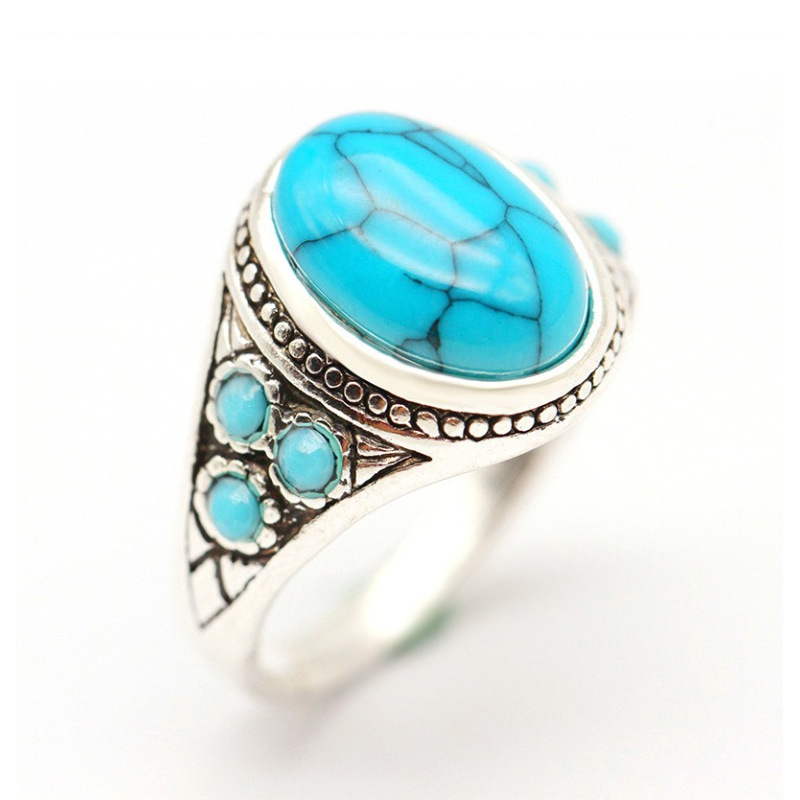 【Hottest Trends】Long Rui TEMU new vintage turquoise ring zinc alloy men ...