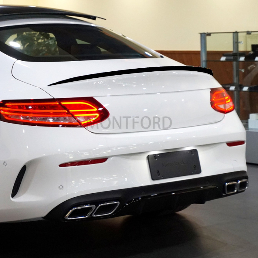 NEW 【Too much love!】Car Bright Black Spoiler For Mercedes-Benz C Class ...