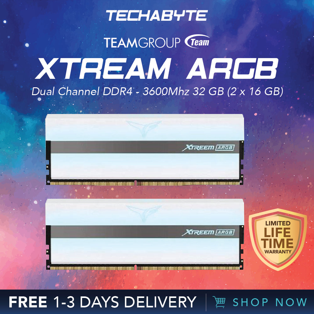 TEAMGROUP T-FORCE XTREAM ARGB Dual Channel DDR4 -3600Mhz 32 GB (2 x 16 ...