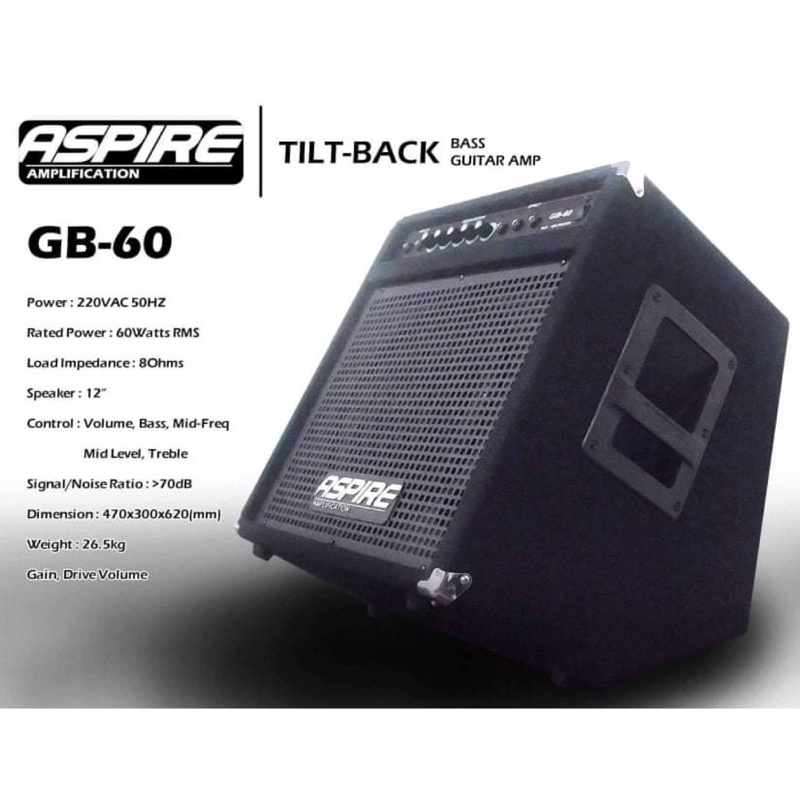 ASPIRE GB-60 Bass Guitar Amplifier 12 60watts | Lazada PH
