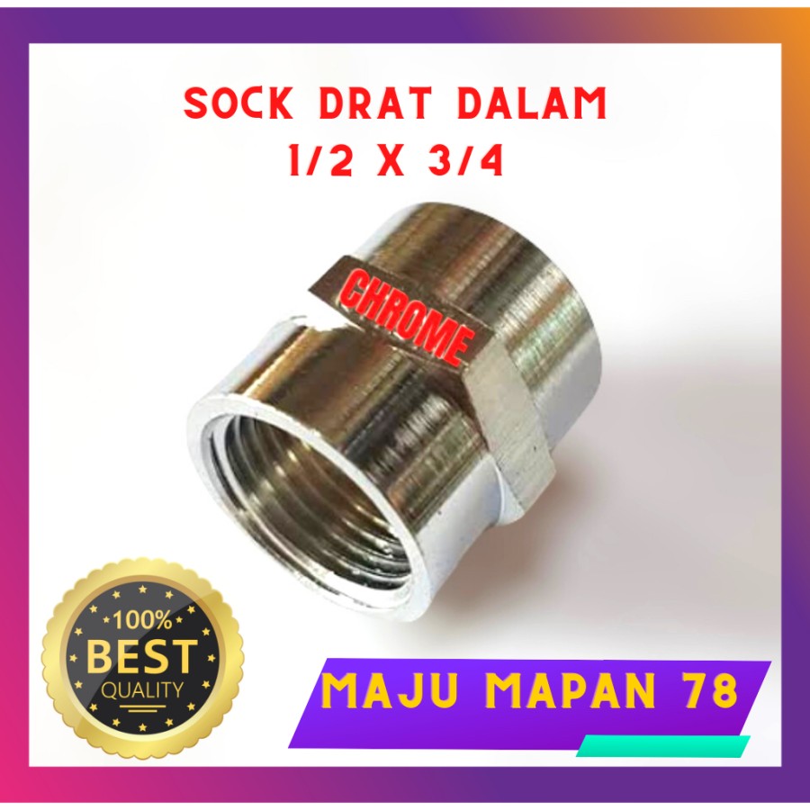 Sock Drat dalam / Double Sock Kuningan Chrome ukuran 1/2 X 3/4 | Lazada Indonesia