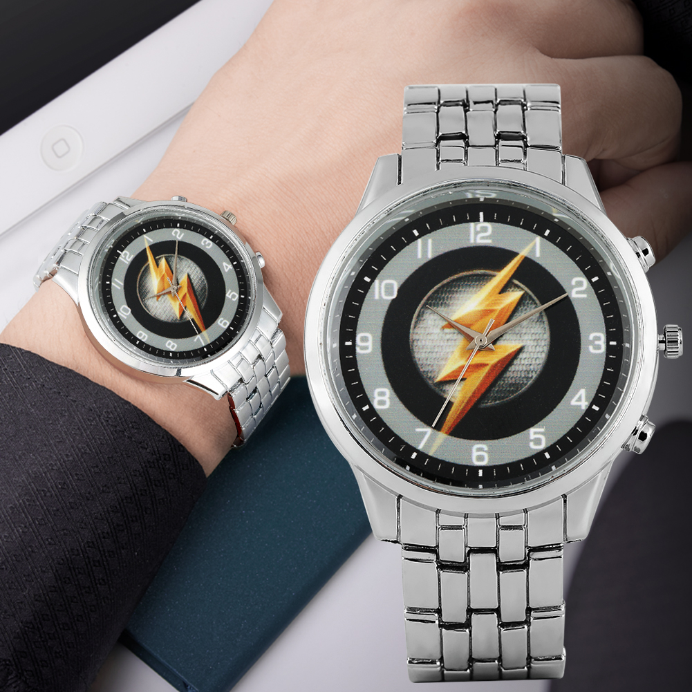 【High-quality】Unique Lightning Pattern Silver Stain Steel Band Watch ...