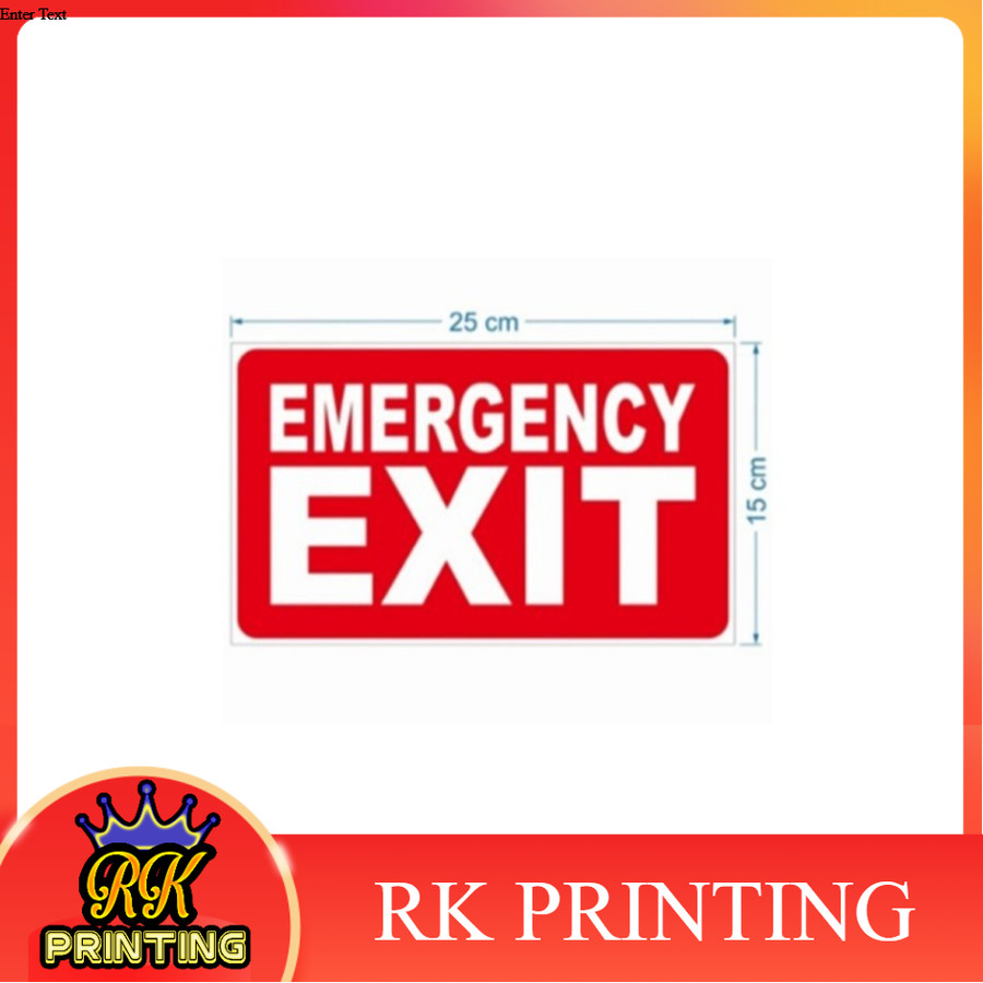 stiker rambu 25x15cm EMERGENCY EXIT sign rambu k3 | Lazada Indonesia