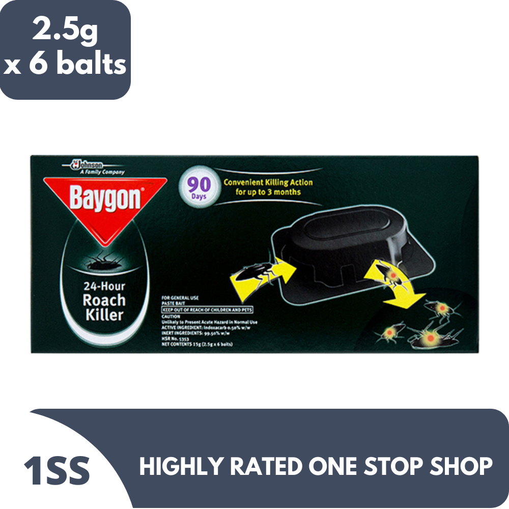 Baygon 24-Hour roach Killer 2.5g x 6 Baits | Lazada PH