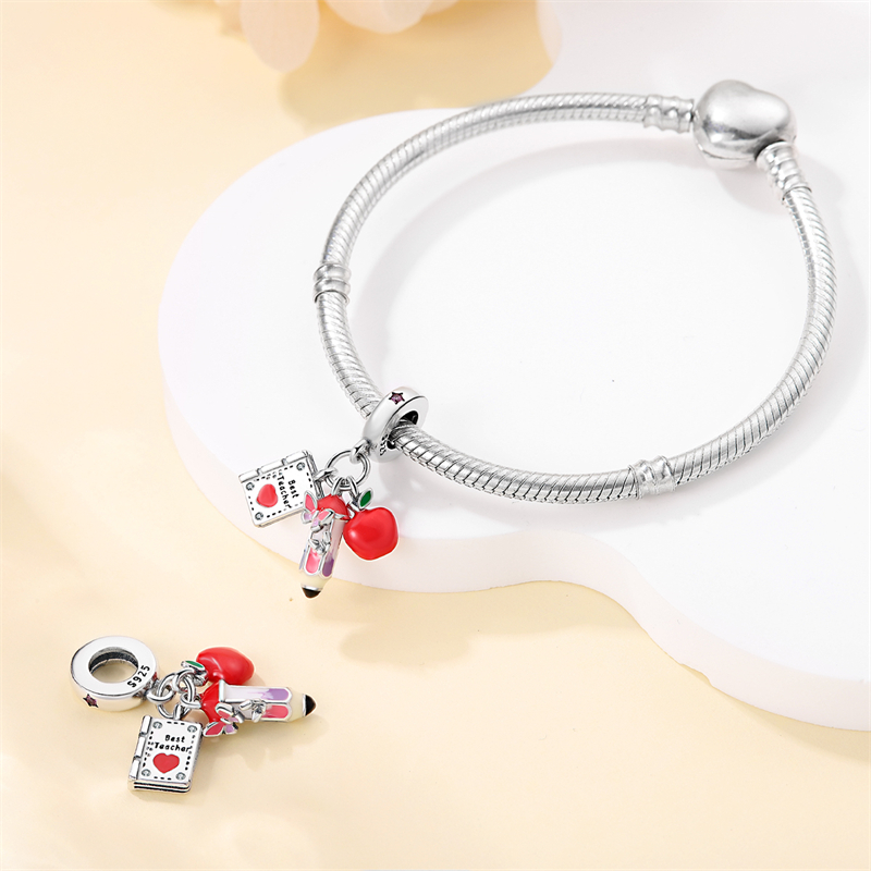 Fit Qikaola 925 Bracelets Silver 925 Music Symbol Drawing Plate ...