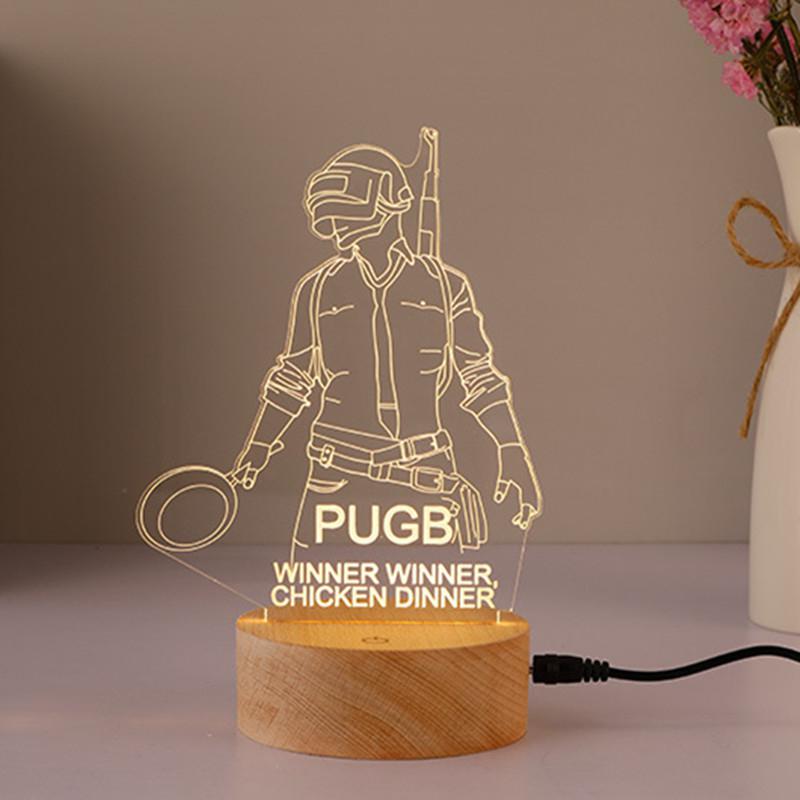 【VA VA VOOM】3W Decor Lamp Luminar Touch/Remote Control Wooden Base For ...