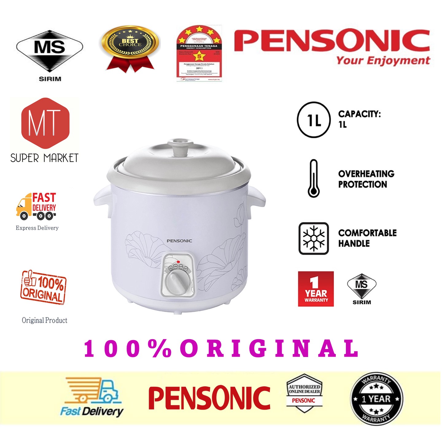 [Ready Stock] Pensonic Slow Cooker | PSC-101 | PSC101 (Periuk Perlahan ...