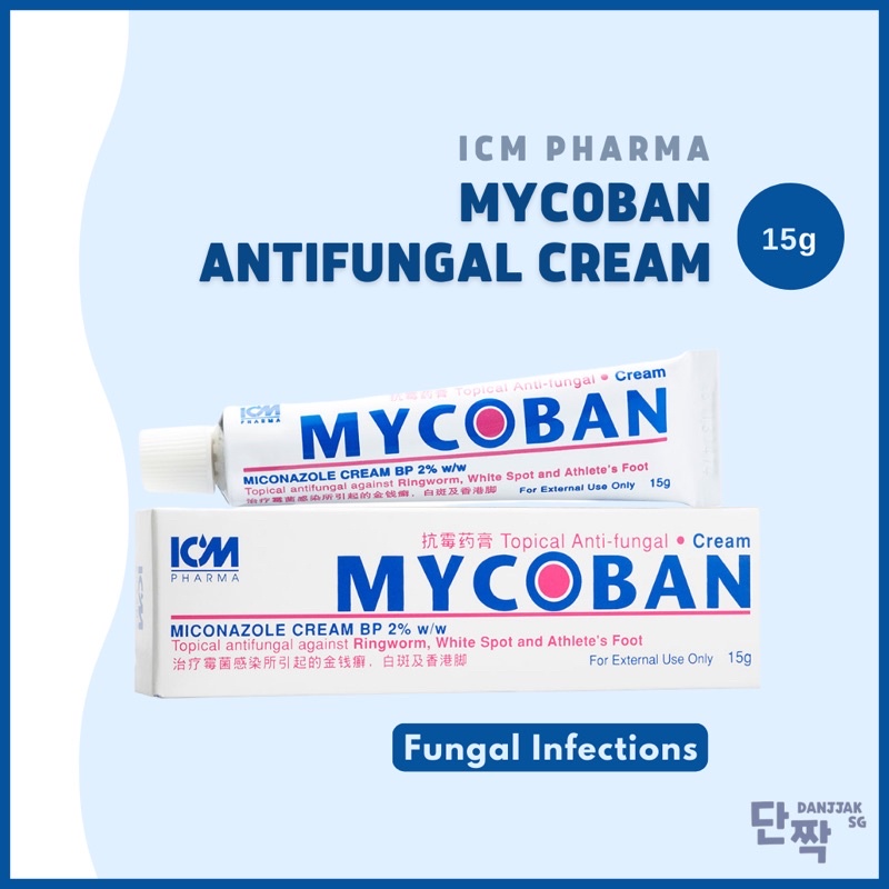 ICM Pharma Mycoban Topical Antifungal Cream 15g (Against Ringworm ...