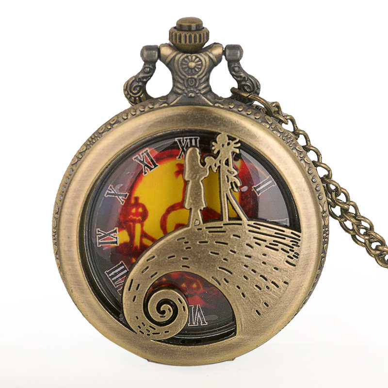 【New Trend】Pocket Watch Jack Skellington Tim Burton Movie Christmas ...