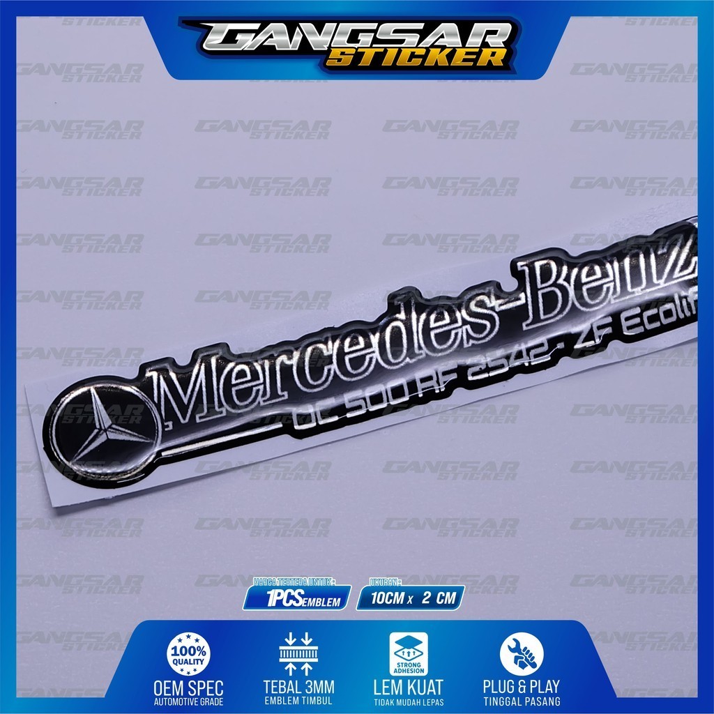 Emblem logo mercedes benz oc500rf / emblem timbul bus mercy / sticker ...