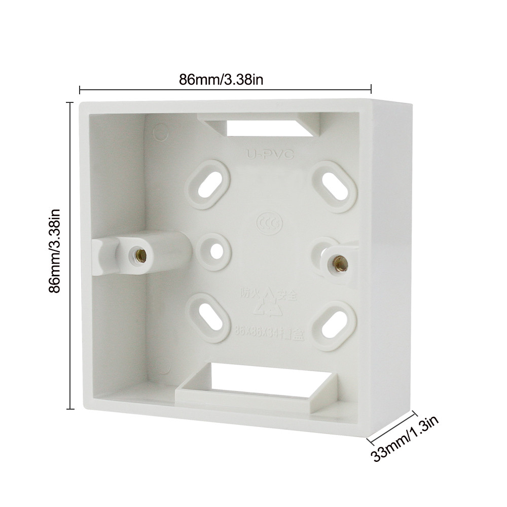 【TopazTrove】EU Standard 1/2 gang External Wall Switch Dark Box White ...