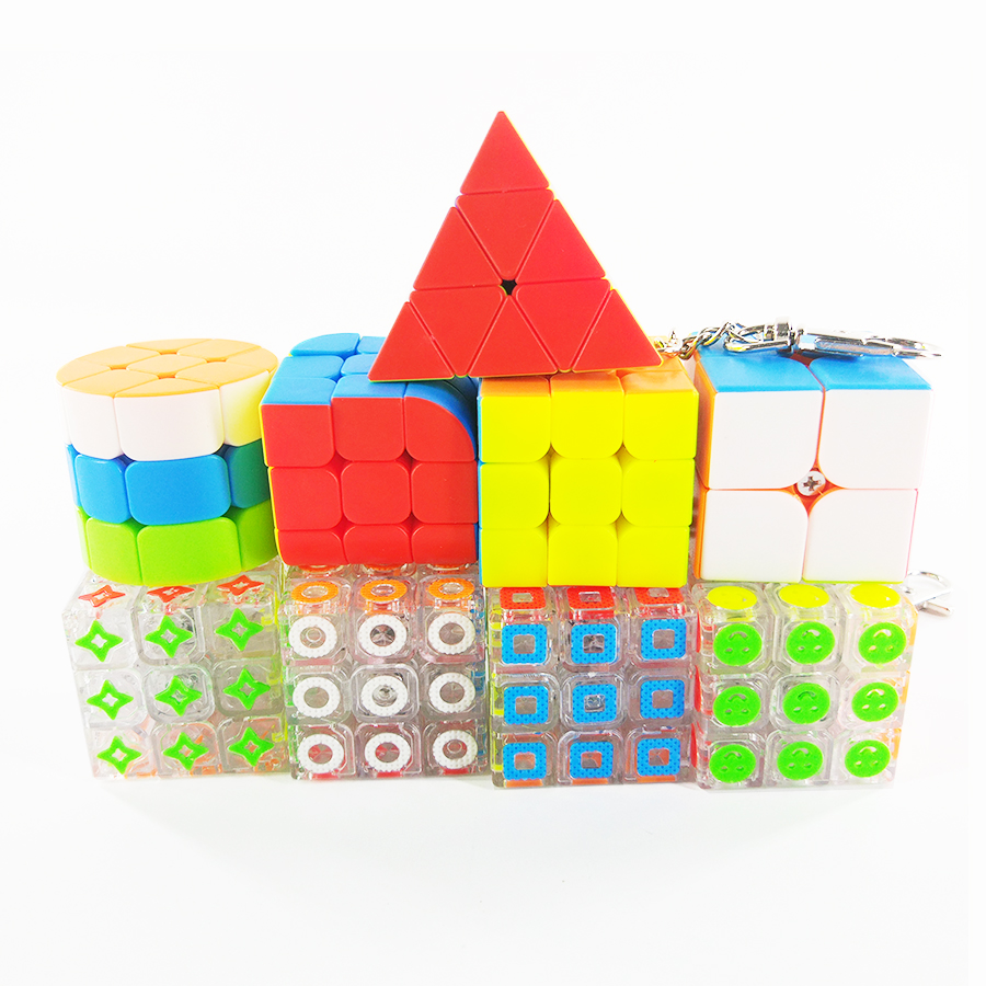 【SkinHorizon】Mini Keychain Cube Portable 2x2x2 3x3x3 Cylinder Pyramid ...