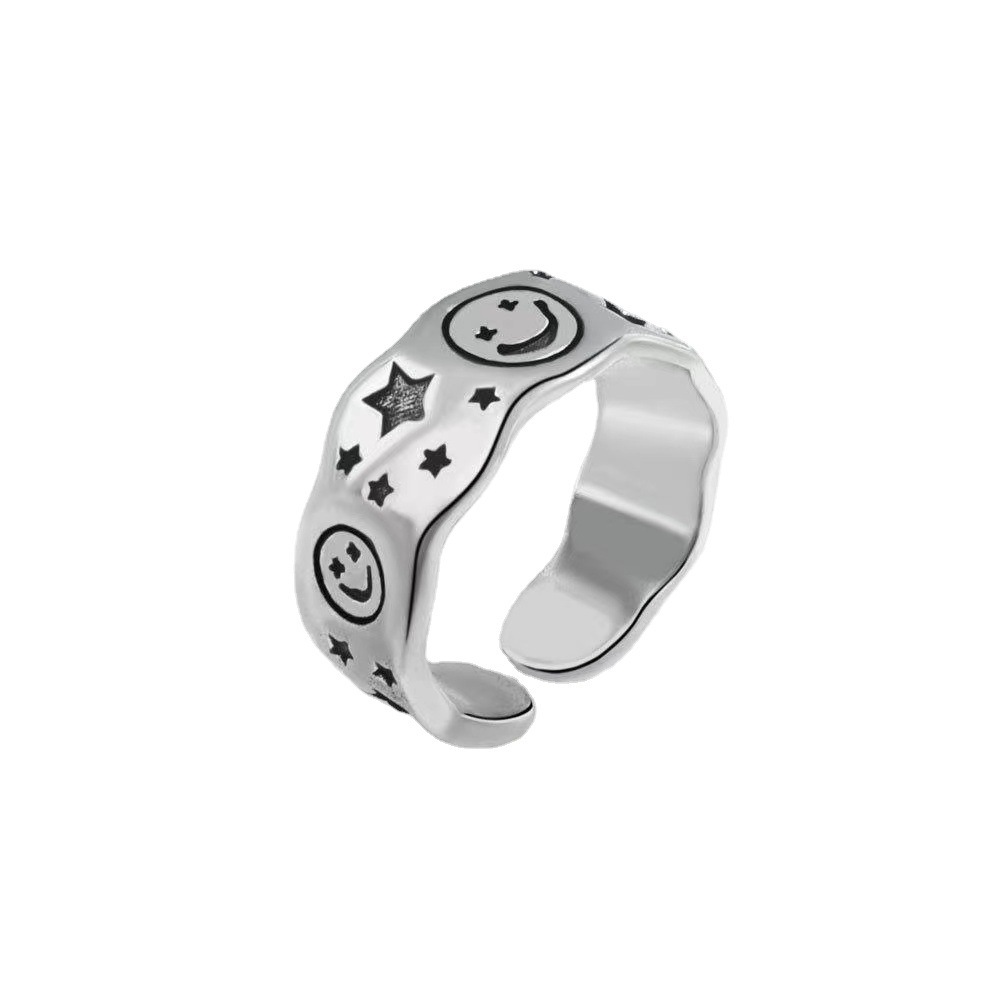 【I was hyped up】Smiley Star Instagram Style Copper Ring Women's ...