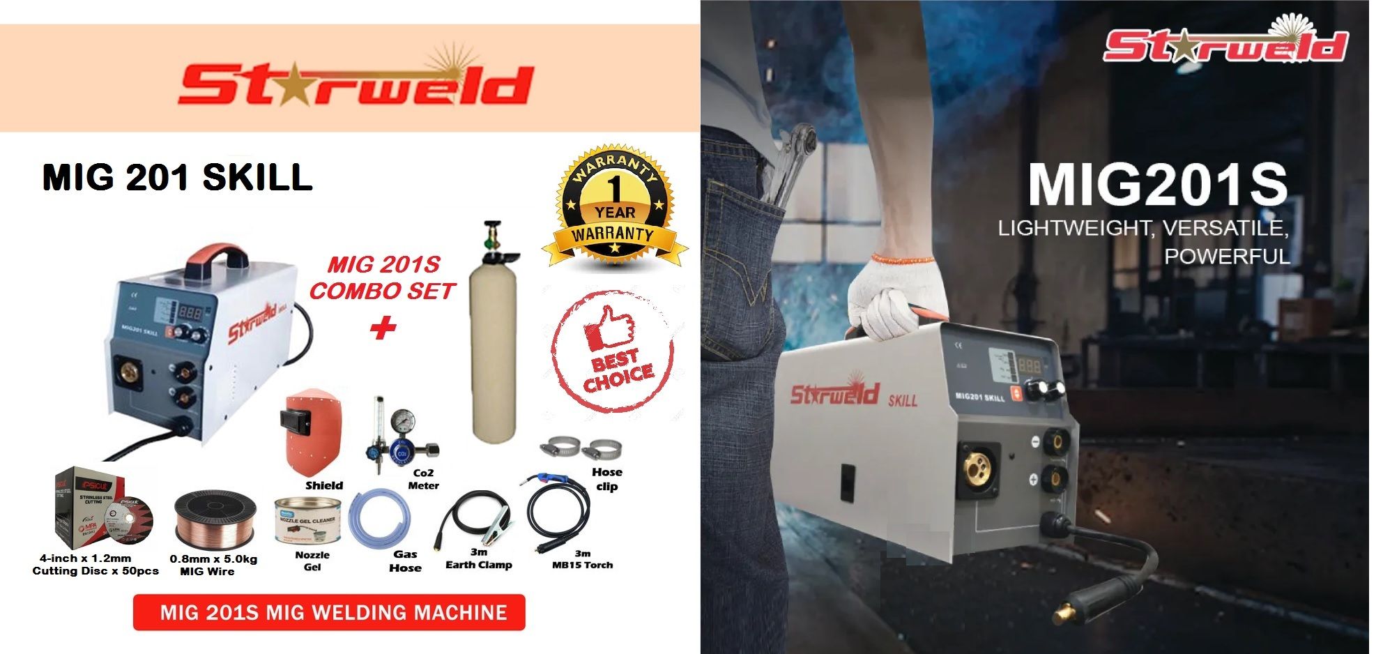 StarWeld MIG / ARC 160A IGBT Welding Machine Complete CO2 Set | Lazada