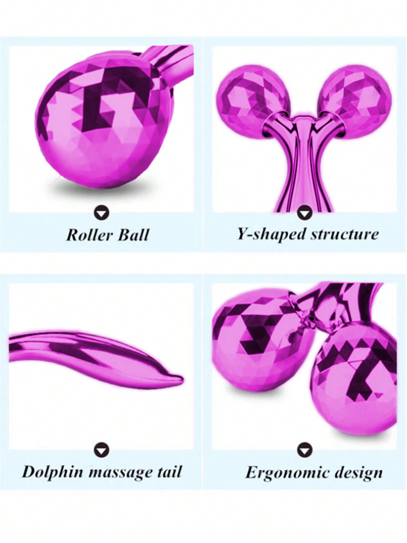 Face Roller Massager Facial Lift 3D Manual Rolling Massager Y Shape 360 ...