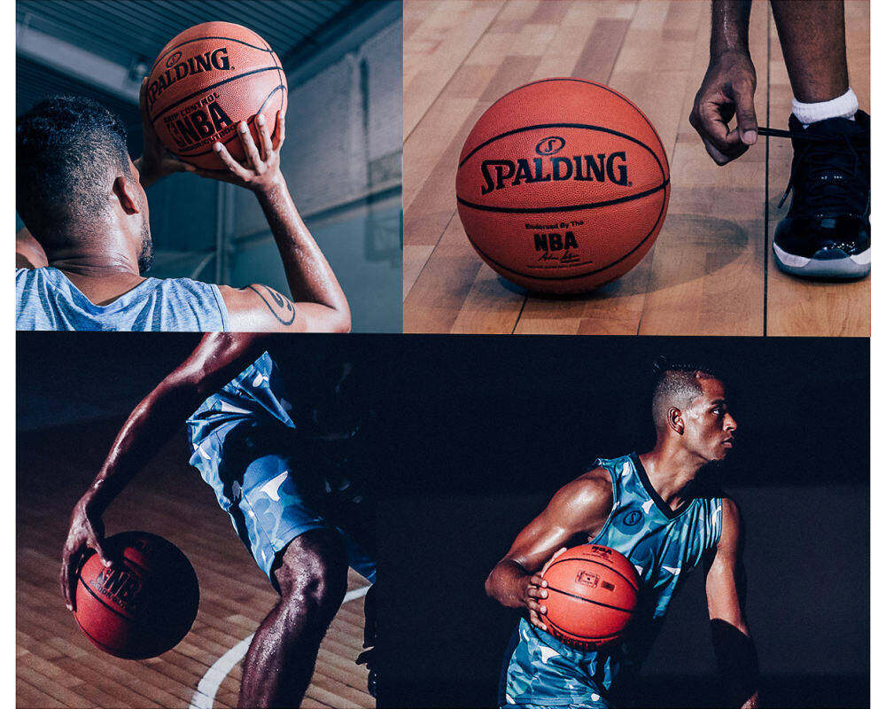 Spalding No.7 ลูกบาสเก็ตบอล หนัง PU ใช้ในร่มและกลางแจ้ง มีที่ปั้ม ...