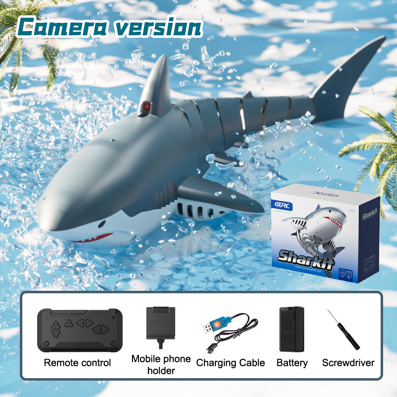 2.4G Remote Control Shark Toy With 4K HD Camera Smart Rc Shark Whale ...