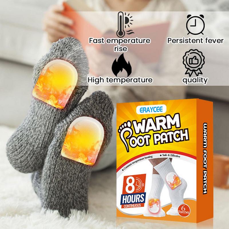 6 Pcs Adhesive Toe Warmers Foot Hand Warmers Winter Warm Foot Patch ...