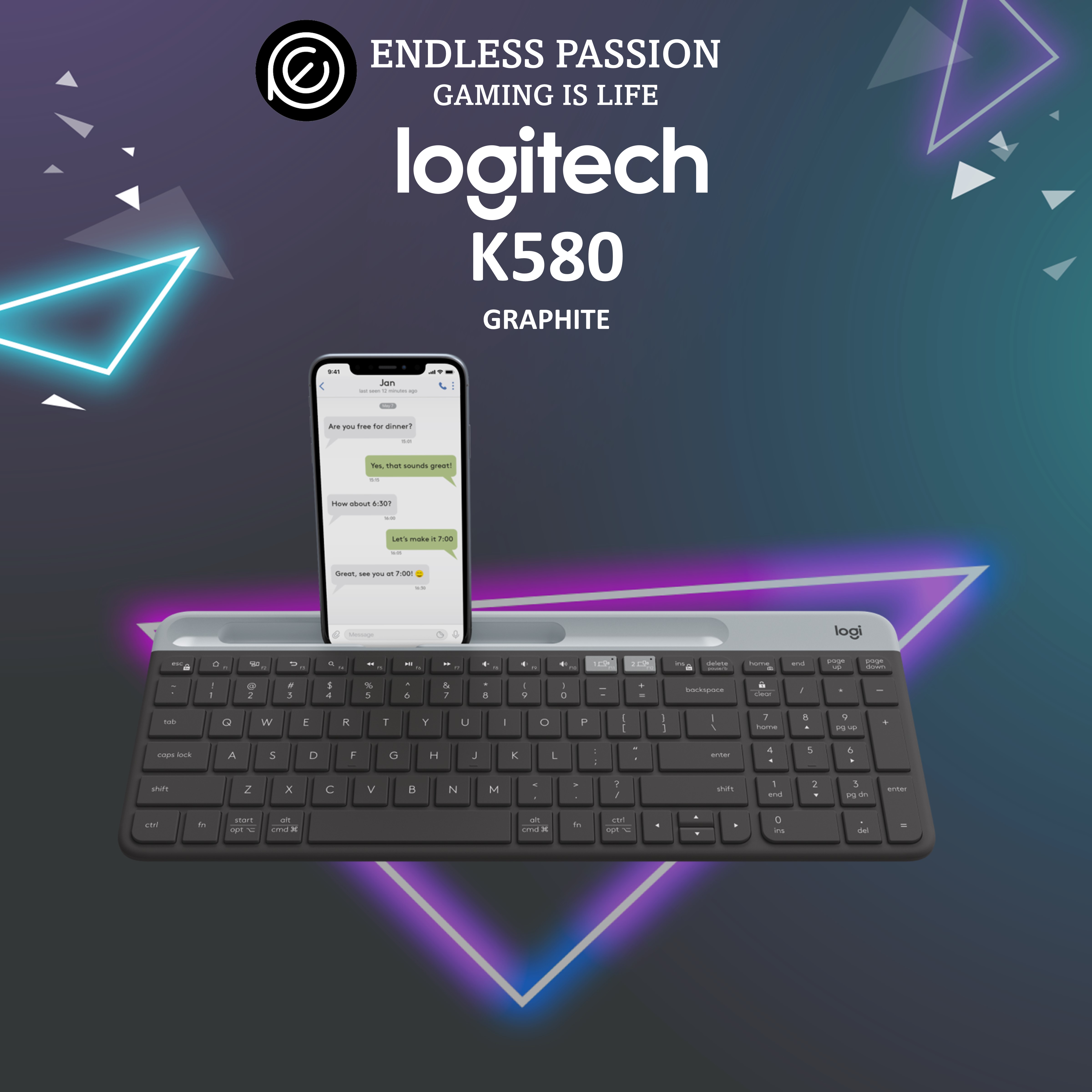 Logitech K580 Slim Multi-Device Wireless Keyboard for Chrome OS ...