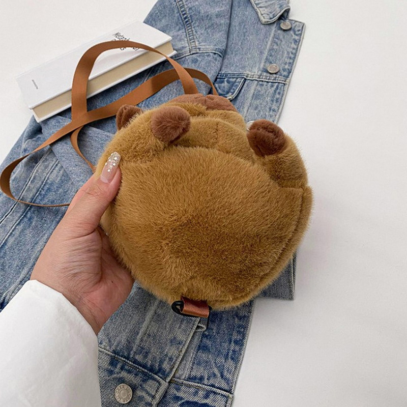 Cute New Capybara Plush Backpack Large Capacity Capybara Crossbody Bag ...