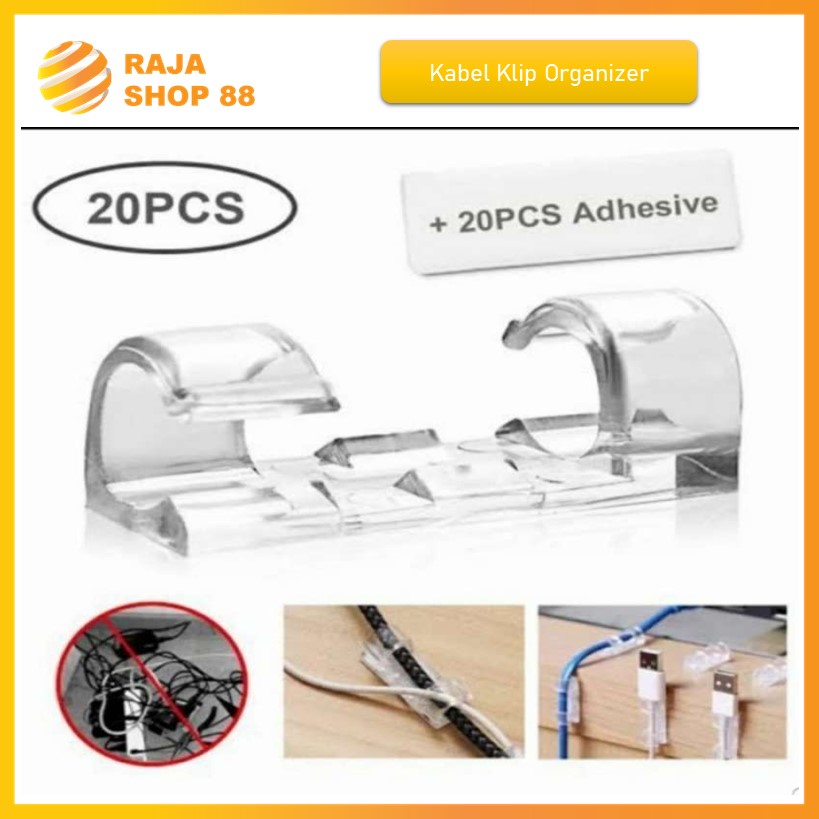 Klip Kabel Isi 20pcs Klip Kabel Organizer Cable Klip Tempel | Lazada ...