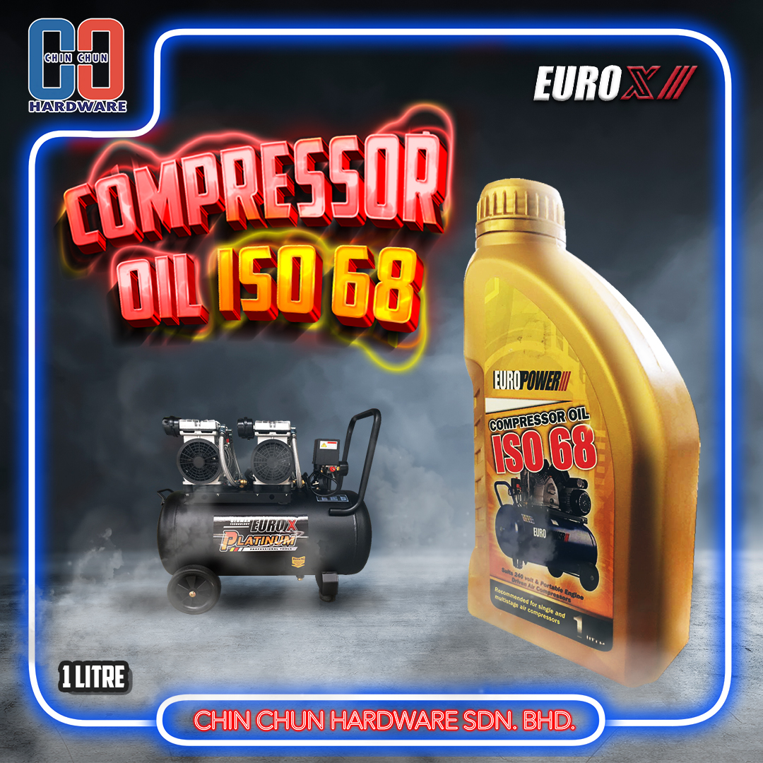 EURO X EUROPOWER COMPRESSOR OIL ISO 68 | SUITS 240 VOLT | PORTABLE ...