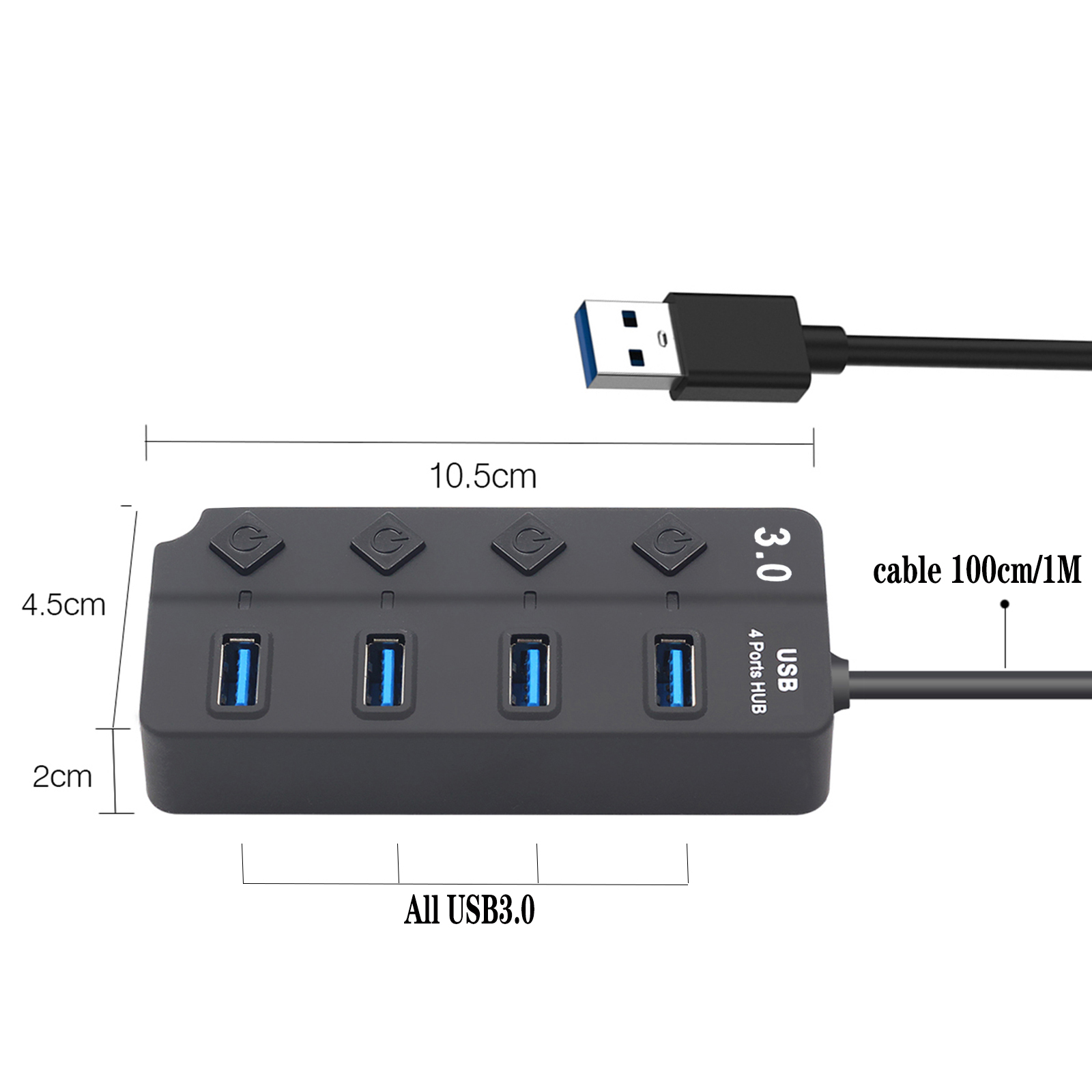 【Top Picks】 Multi USB Splitter Hub 100cm USB 3.0 Hub USB Hub 2.0 Long ...