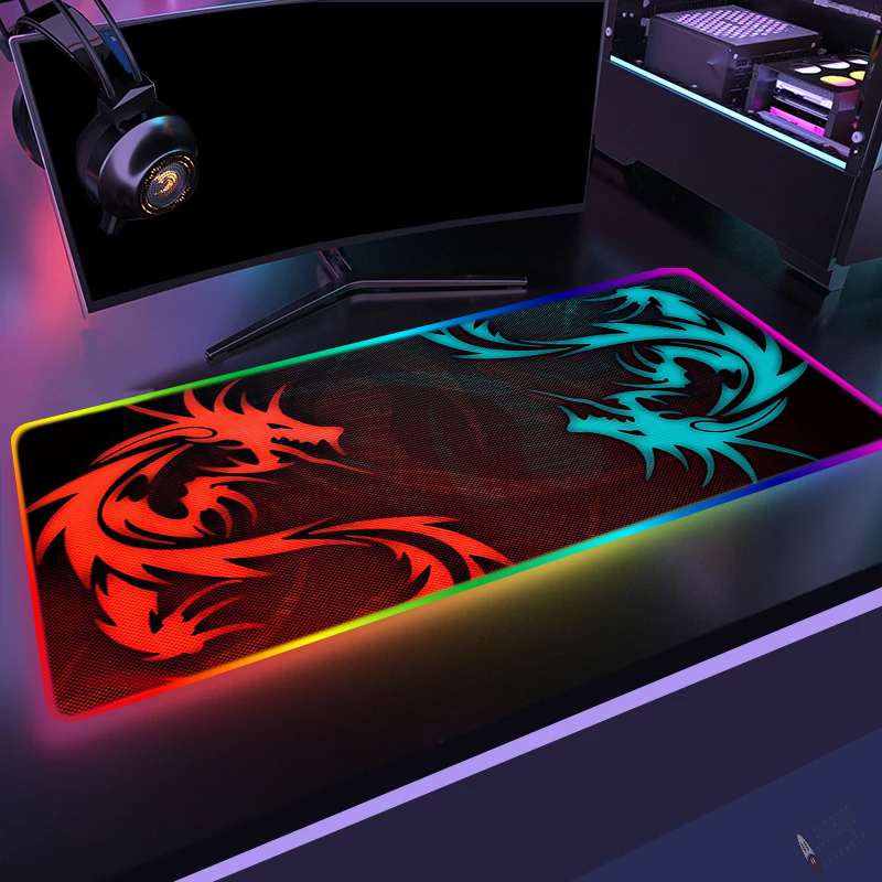 【New Arrivals】Red Dragon Gaming Keyboard Pad RGB Computer Mouse Pad ...