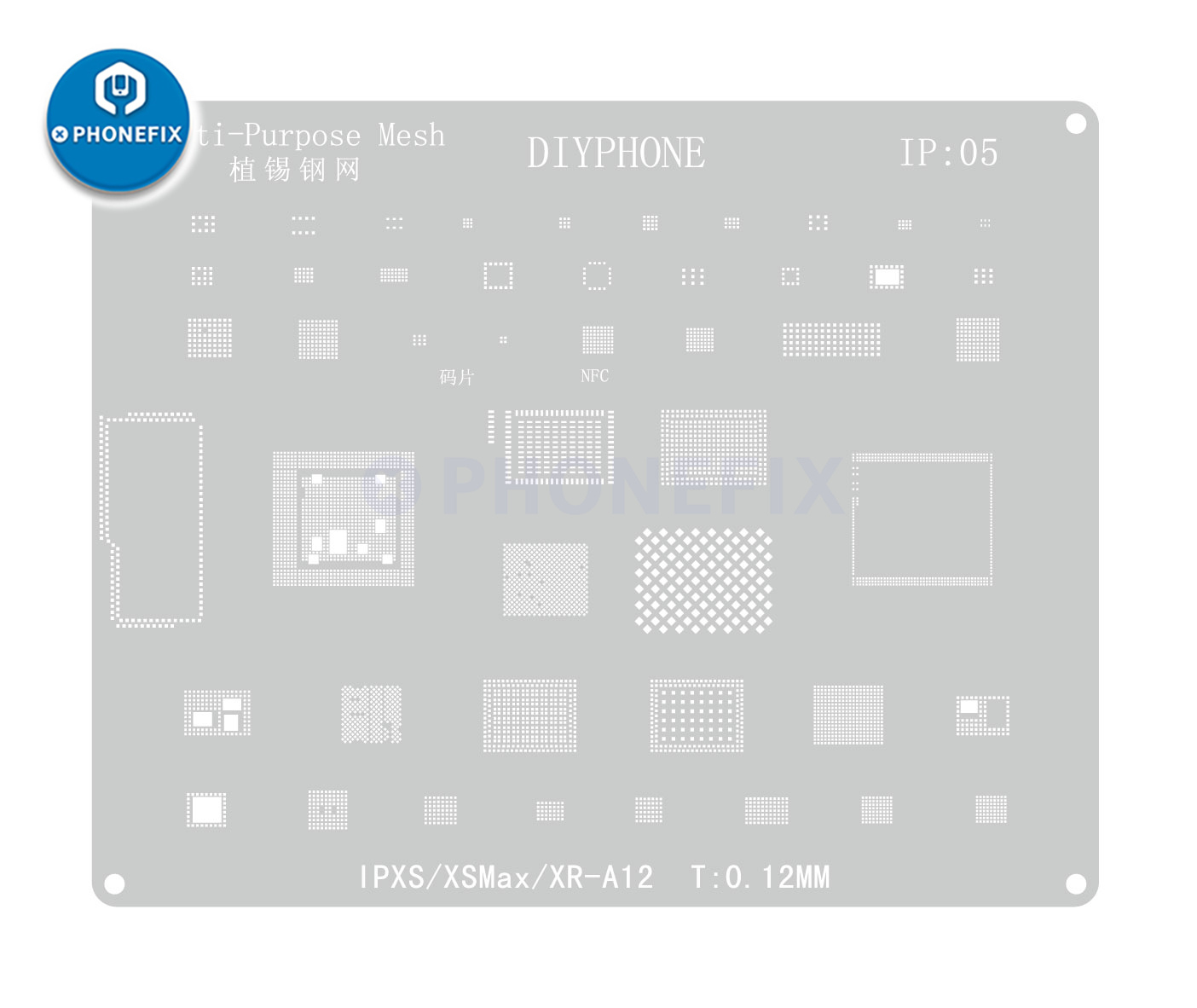 Diyhone Bga Reballing Stencil For 15 14 13 Mini 12 11 Xs Max Xr X 8p 8 ...
