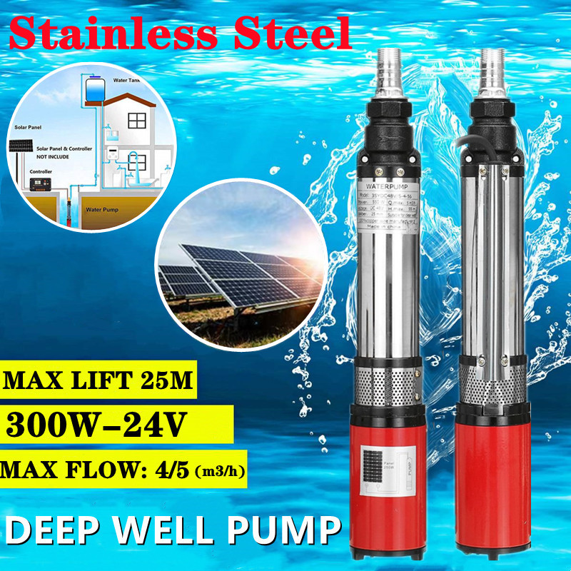 24V Solar Deep Well เครื่องสูบน้ำ High Lift 35m ปั๊มน้ำพลังงานแสง ...