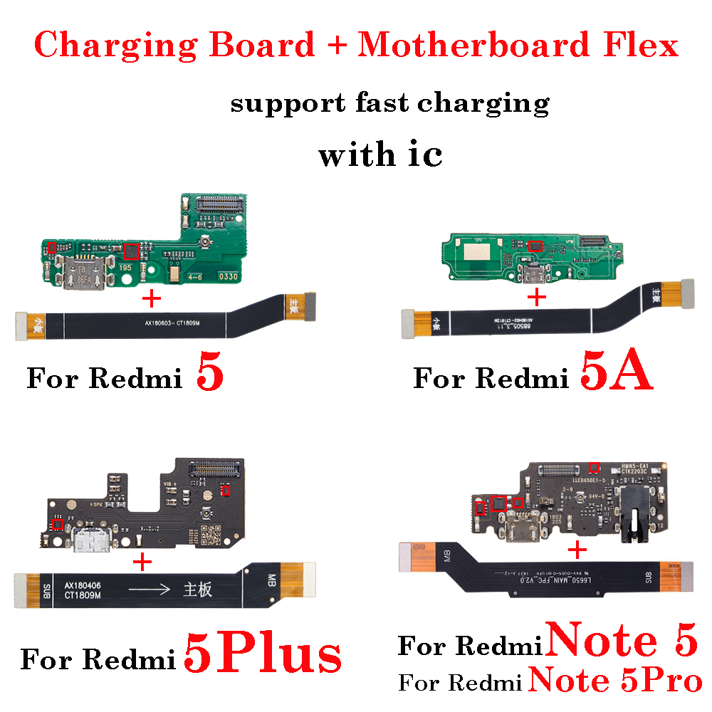 1set High Quality USB Charging Port Charger Board + Mother Mian Board Flex Cable For Xiaomi ...